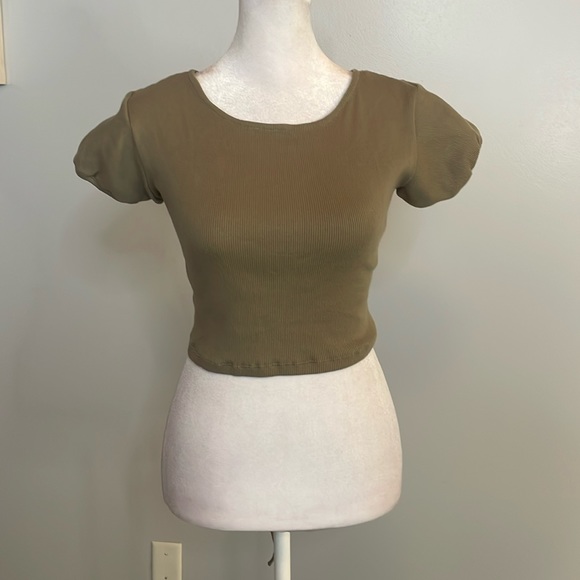 Motel Rocks | Tops | Motel Green Ribbed Lace Up Blouse Size Large ...